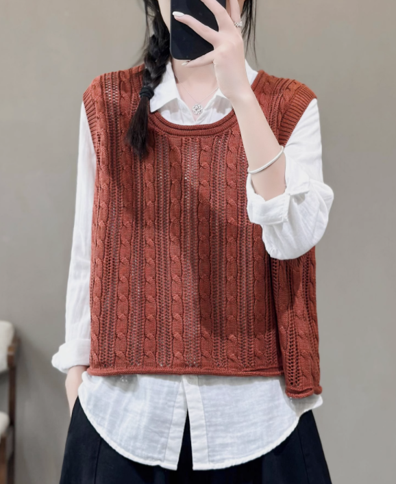新作.多色.ニットベスト セーターベスト ゆったり/トップス チョッキ着 | iichi 日々の暮らしを心地よくするハンドメイドやアンティークのマーケットプレイス
