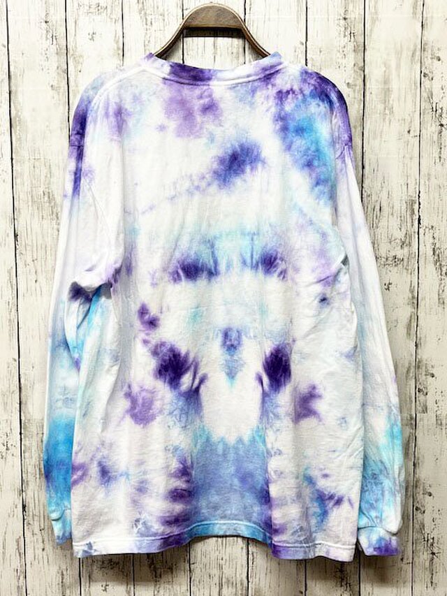 タイダイ染め 長袖Tシャツ Lサイズ 曼荼羅 ブルーパープル ムラ染め HD20-41 | iichi 日々の暮らしを心地よくするハンドメイドやアンティークのマーケットプレイス