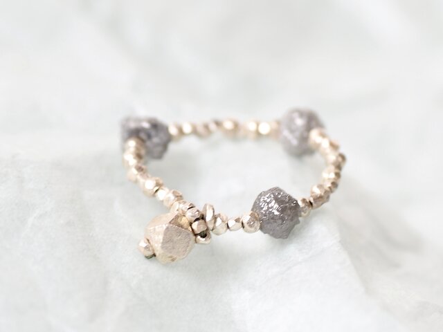 'rough Diamond' silver beads ring | iichi 日々の暮らしを心地よくするハンドメイドやアンティークのマーケットプレイス