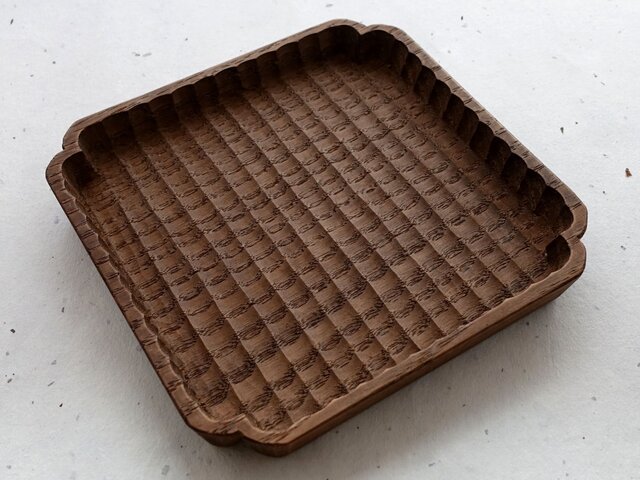 入隅 我谷盆 栗 15×15×2cm 栗渋染め | iichi 日々の暮らしを心地よくするハンドメイドやアンティークのマーケットプレイス