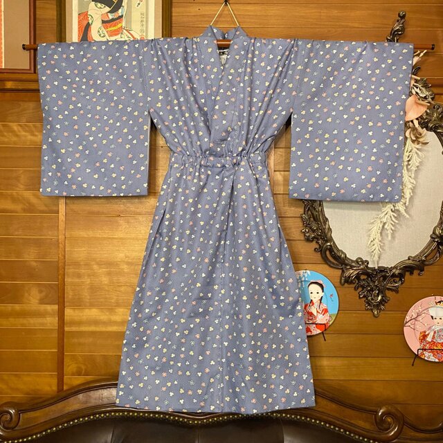 和洋折衷 レトロ 古着 洗える 着物 化繊 和 ハンドメイド リメイク ワンピース ドレス リバーシブル 帯ベルト KW-48 | iichi 日々の暮らしを心地よくするハンドメイドや ...