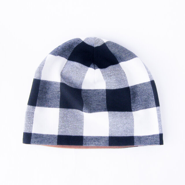 ゆったり暖かリバーシブルの帽子 黒チェック キャメル 起毛(CNR-009-BCC) | iichi 日々の暮らしを心地よくするハンドメイドやアンティークのマーケットプレイス