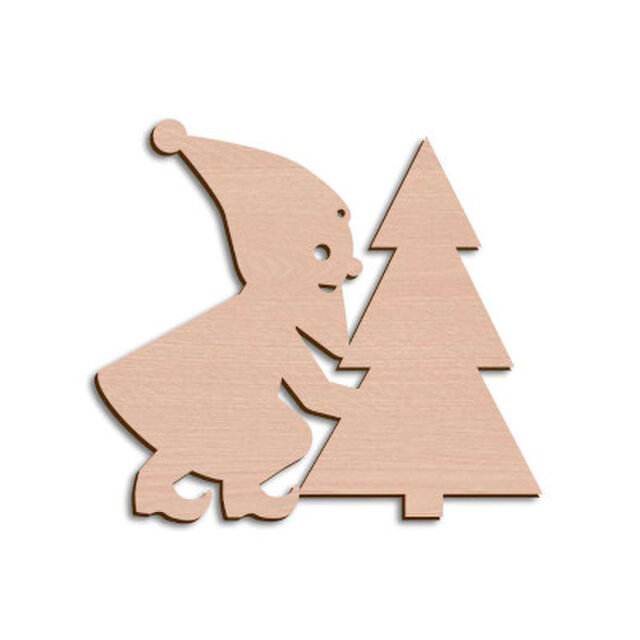 木製 オーナメント ノーム +ツリー2[WIB-L-41]クリスマス もみの木 ドワーフ トントゥ | iichi 日々の暮らしを心地よくするハンドメイドやアンティークのマーケットプレイス