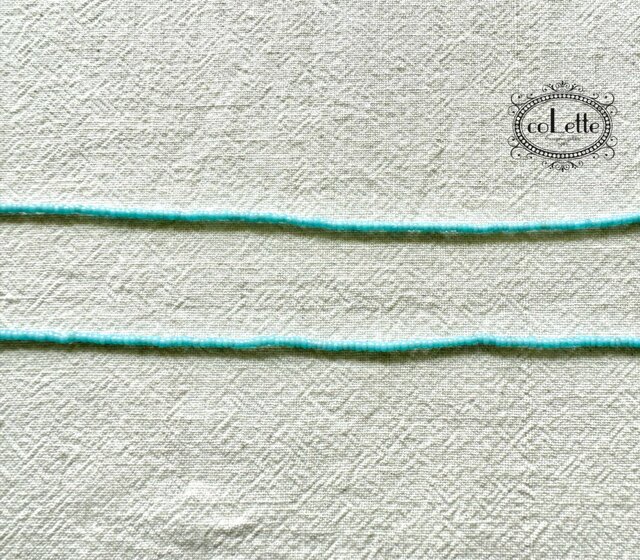 フランスアンティークビーズ／スカイブルー・メガネチェーン（FABG–005） | iichi 日々の暮らしを心地よくするハンドメイドやアンティークのマーケットプレイス