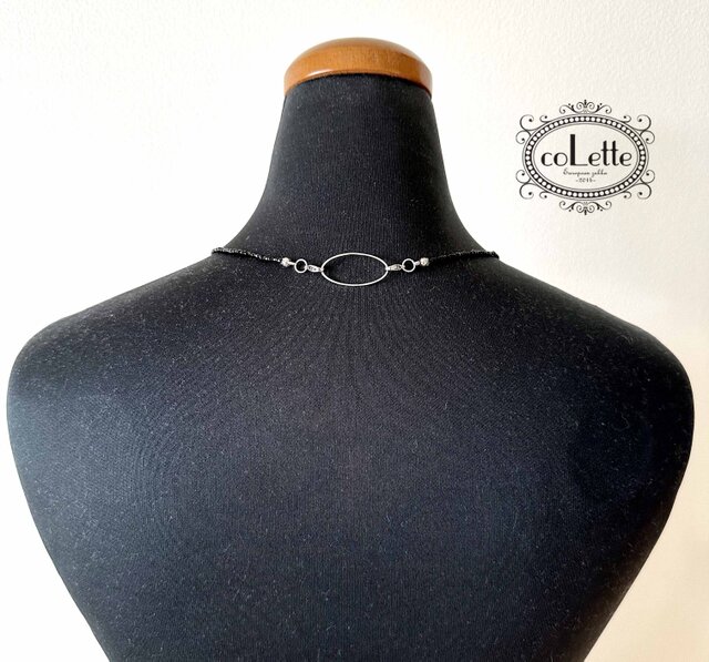 フランスアンティークビーズ／ブラックキラキラ・メガネチェーン（FABG–010） | iichi 日々の暮らしを心地よくするハンドメイドやアンティークのマーケットプレイス