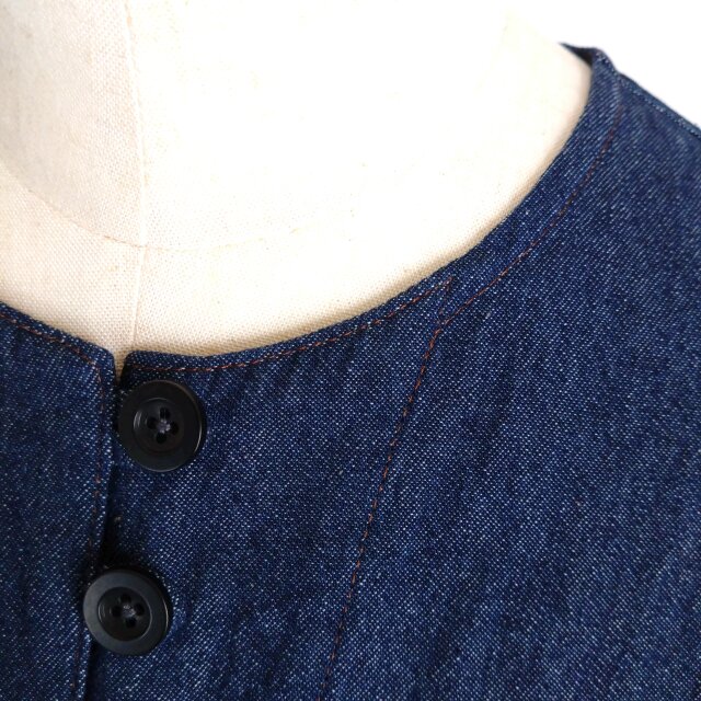 やわらかなワンウォッシュデニムのシャツトップ 5.5oz indigo blue | iichi 日々の暮らしを心地よくするハンドメイドやアンティークのマーケットプレイス
