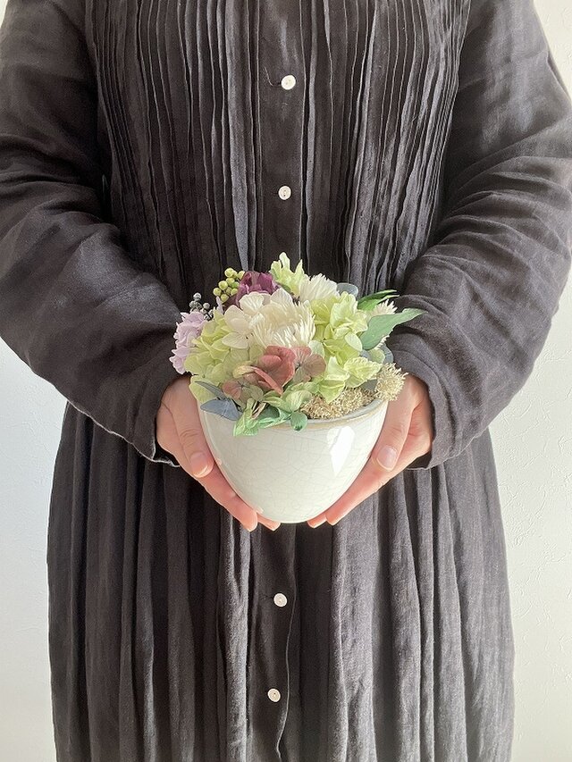 Grass flowers / グラスフラワーズ ポットアレンジ М | iichi 日々の暮らしを心地よくするハンドメイドやアンティークのマーケットプレイス