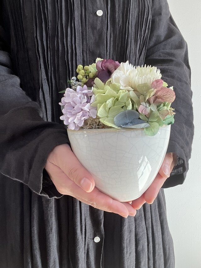 Grass flowers / グラスフラワーズ ポットアレンジ М | iichi 日々の暮らしを心地よくするハンドメイドやアンティークのマーケットプレイス