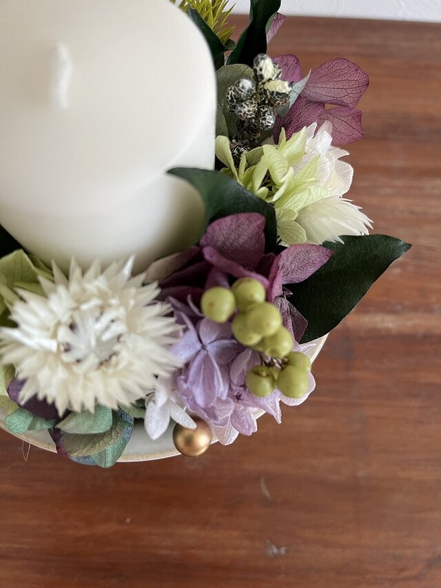 Grass flowers / グラスフラワーズ ポットアレンジキャンドル付き ML | iichi 日々の暮らしを心地よくするハンドメイドやアンティークのマーケットプレイス