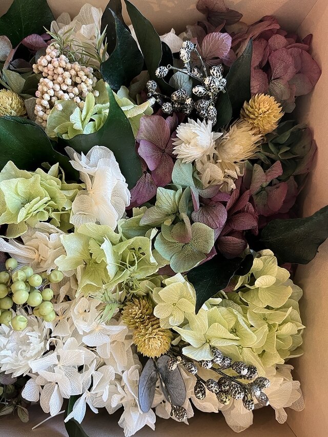 Grass flowers / グラスフラワーズ box arrangement Lサイズ | iichi 日々の暮らしを心地よくするハンドメイドやアンティークのマーケットプレイス