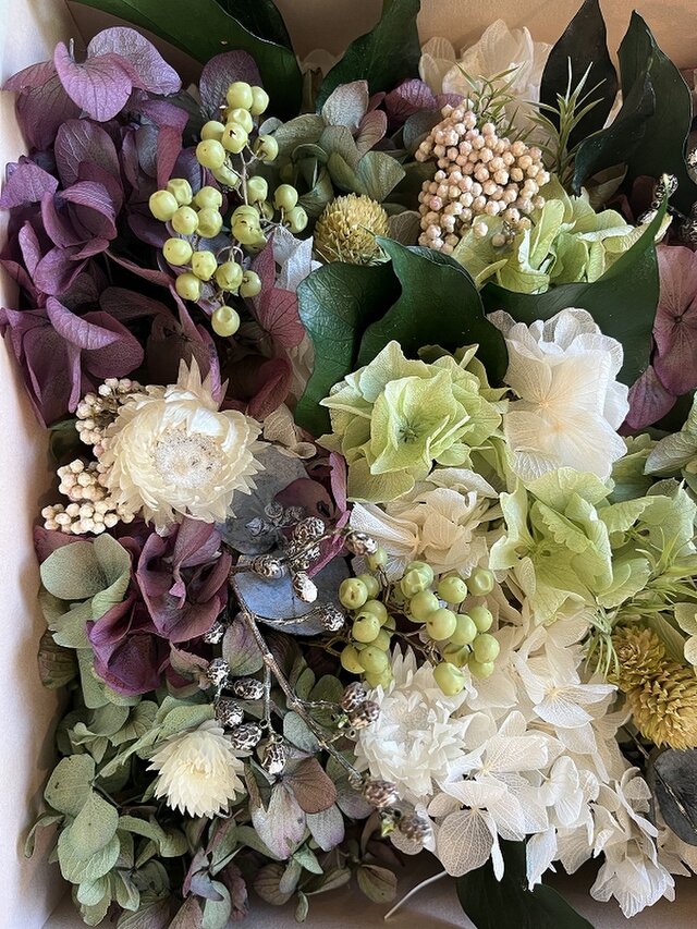 Grass flowers / グラスフラワーズ box arrangement Lサイズ | iichi 日々の暮らしを心地よくするハンドメイドやアンティークのマーケットプレイス