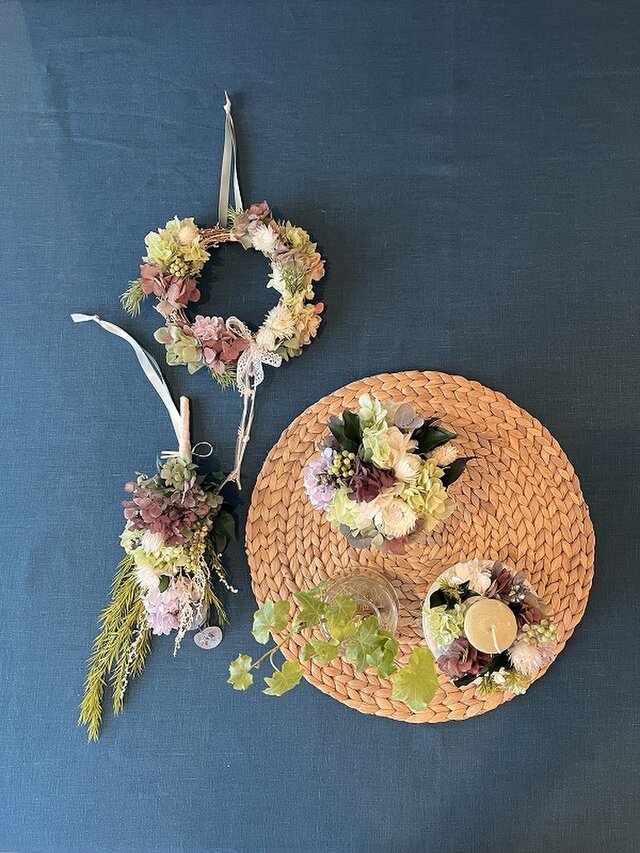 Grass flowers / グラスフラワーズ リースⓈ | iichi 日々の暮らしを心地よくするハンドメイドやアンティークのマーケットプレイス