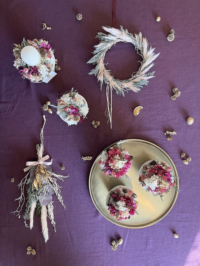 2023 Christmas 「Rose / ローズ」 ポットアレンジ mini | iichi 日々の暮らしを心地よくするハンドメイドやアンティークのマーケットプレイス