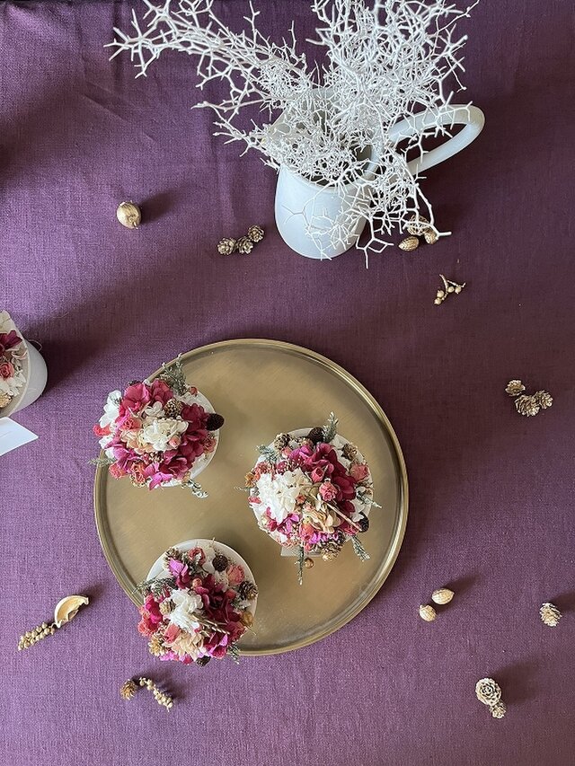 2023 Christmas 「Rose / ローズ」 ポットアレンジ mini | iichi 日々の暮らしを心地よくするハンドメイドやアンティークのマーケットプレイス