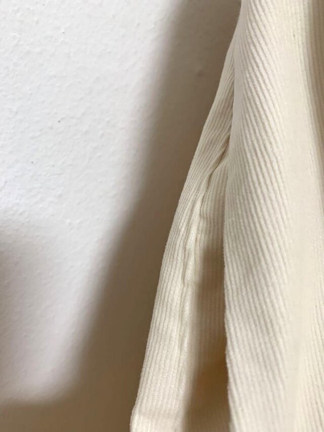 コーデュロイ・ギャザーロングスカート・白・丈81.5cm・綿100％ | iichi 日々の暮らしを心地よくするハンドメイドやアンティークのマーケットプレイス