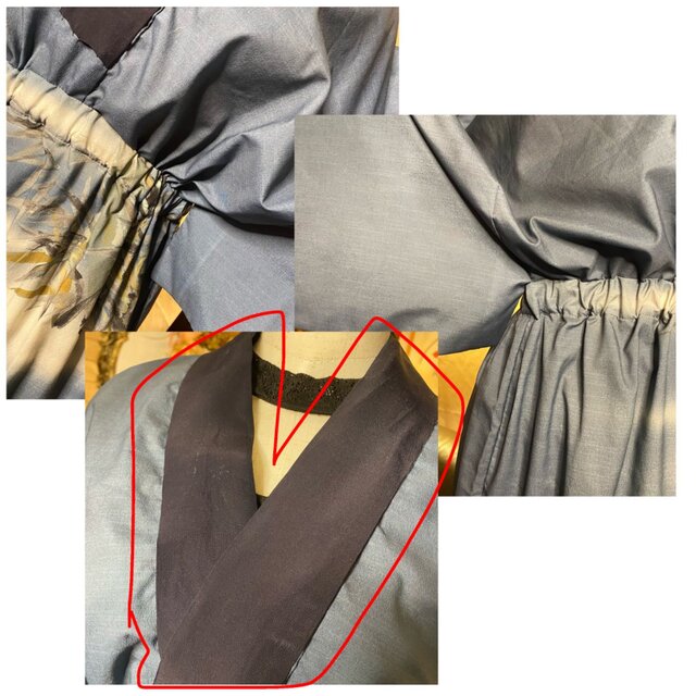 和洋折衷 レトロ 古着 ユニセックス 長襦袢 着物 和 ハンドメイド リメイク ワンピース ドレス JW-1 | iichi 日々の暮らしを心地よくするハンドメイドやアンティークのマーケットプレイス