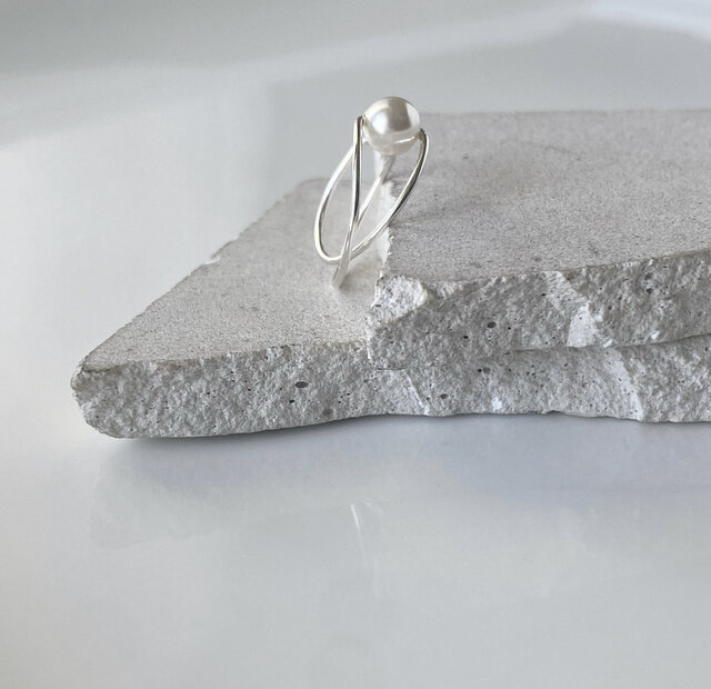 2way silvefilled Silky mini パール イヤーカフ | iichi 日々の暮らしを心地よくするハンドメイドやアンティークのマーケットプレイス