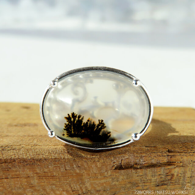 デンドリティック アゲート リング / Dendritic Agate Ring m7 | iichi 日々の暮らしを心地よくするハンドメイドやアンティークのマーケットプレイス