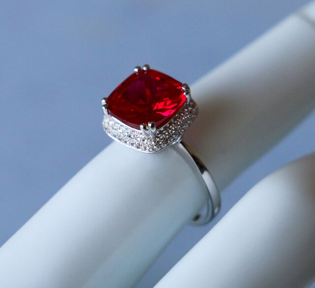 クラシックスタイル＊ルビー シンセティック 指輪＊12号 SV | iichi 日々の暮らしを心地よくするハンドメイドやアンティークのマーケットプレイス