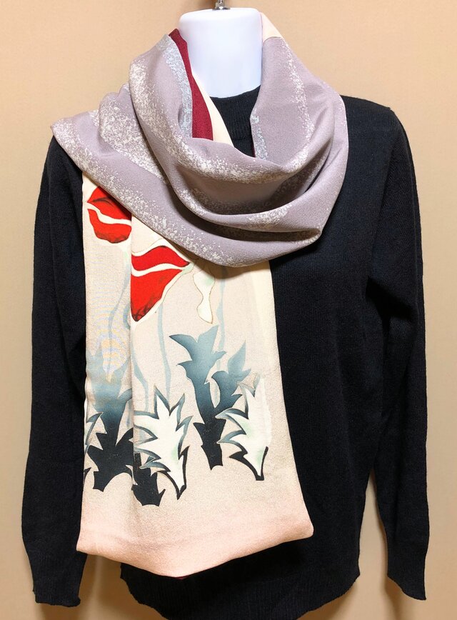 和布着物リメイクスマフラー20 | iichi 日々の暮らしを心地よくするハンドメイドやアンティークのマーケットプレイス