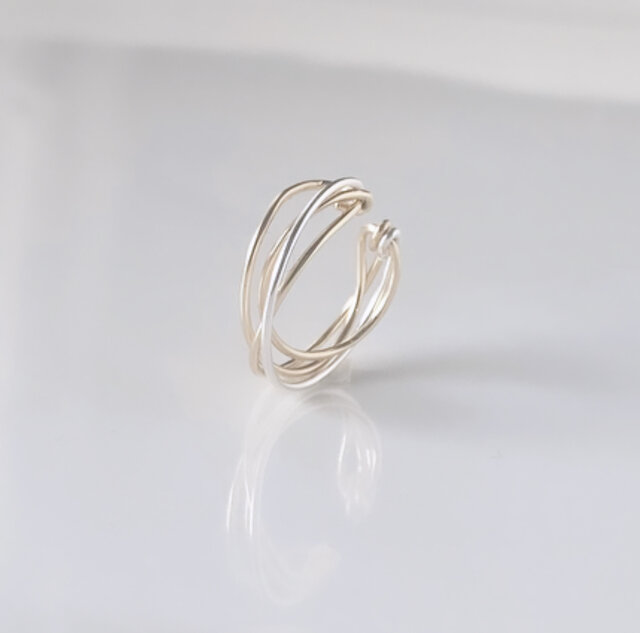 14kgf×silver filled diagonal slim イヤーカフ 4連 | iichi 日々の暮らしを心地よくするハンドメイドやアンティークのマーケットプレイス