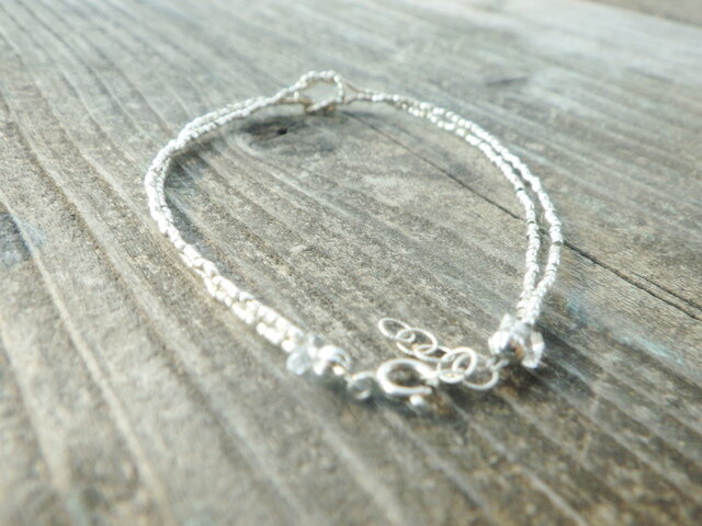 *sv925 *Karen Silver double strand bracelet 極小カレンシルバーの2連ブレスレット | iichi 日々の暮らしを心地よくするハンドメイドや ...