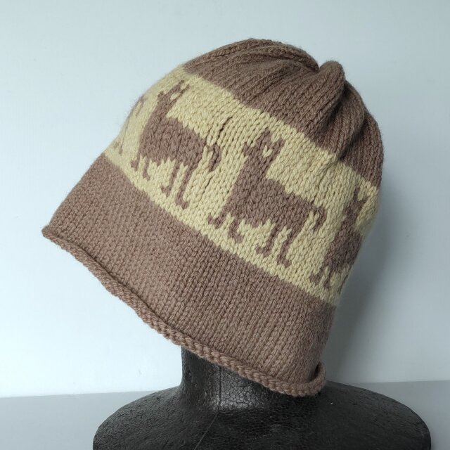 草木染毛糸の手編み帽子 AD-314 | iichi 日々の暮らしを心地よくするハンドメイドやアンティークのマーケットプレイス