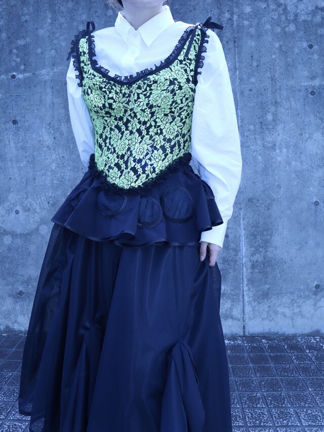 デザインレースコルセット4008YE meikeiin ハンドメイド | iichi 日々の暮らしを心地よくするハンドメイドやアンティークのマーケットプレイス