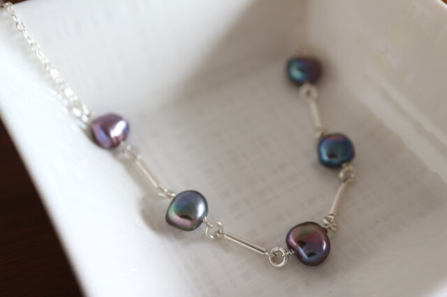 ブルーピーコックネックレス sterling silver | iichi 日々の暮らしを心地よくするハンドメイドやアンティークのマーケットプレイス