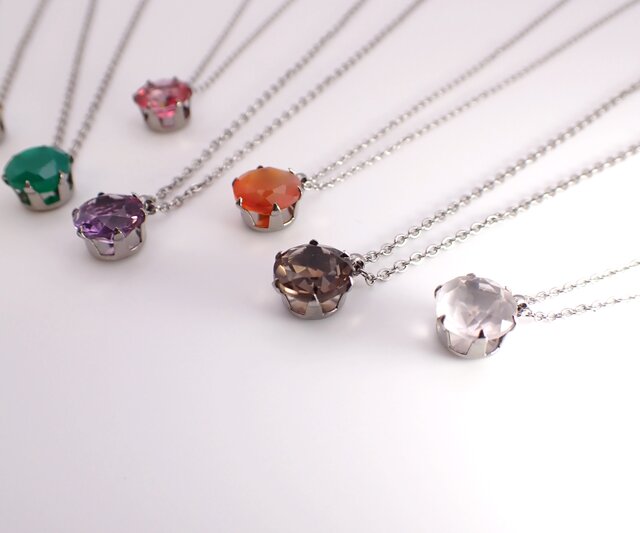 8mmピンクトパーズAAA☆サージカルステンレスネックレス*N50 | iichi 日々の暮らしを心地よくするハンドメイドやアンティークのマーケットプレイス