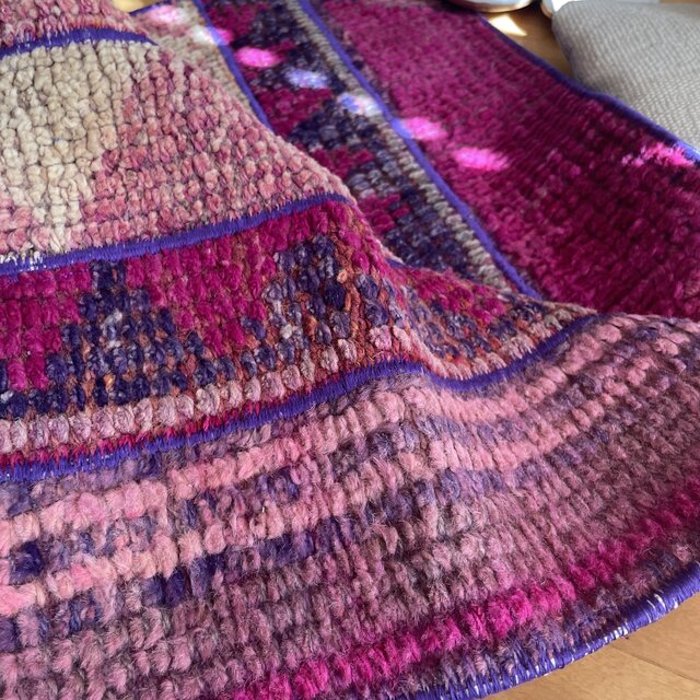 トルコヴィンテージラグ 76×113 ウール100% ヘルキラグ パッチワーク | iichi 日々の暮らしを心地よくするハンドメイドやアンティークのマーケットプレイス