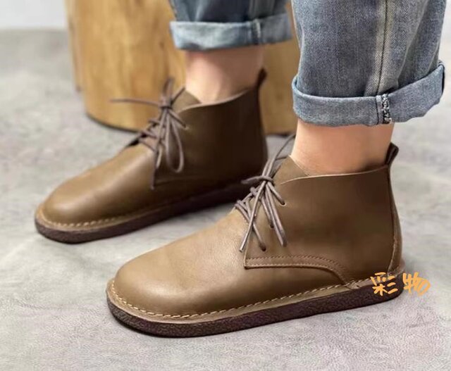 【受注製作】ハイカットシューズ 手製牛革レザー 靴 茶色 黒色 HSH06 | iichi 日々の暮らしを心地よくするハンドメイドやアンティークのマーケットプレイス