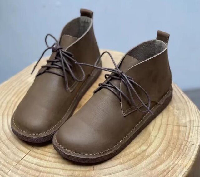 【受注製作】ハイカットシューズ 手製牛革レザー 靴 茶色 黒色 HSH06 | iichi 日々の暮らしを心地よくするハンドメイドやアンティークのマーケットプレイス