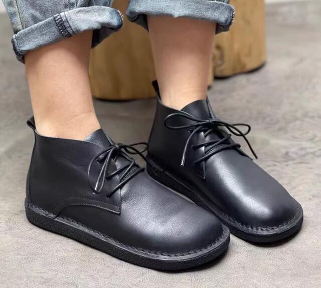 【受注製作】ハイカットシューズ 手製牛革レザー 靴 茶色 黒色 HSH06 | iichi 日々の暮らしを心地よくするハンドメイドやアンティークのマーケットプレイス