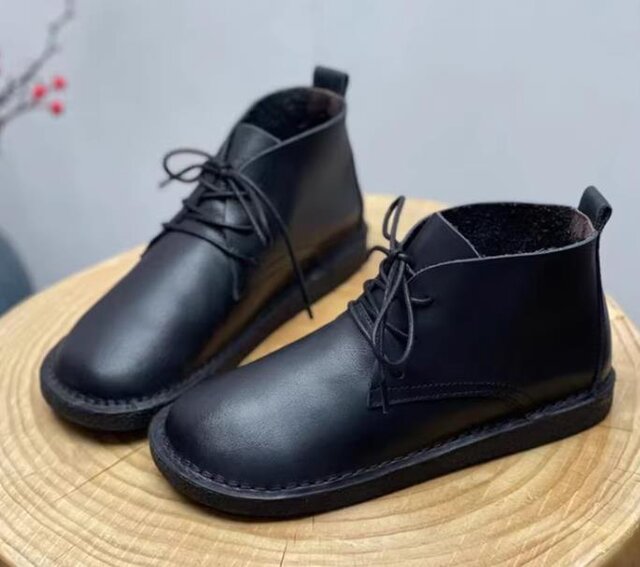 【受注製作】ハイカットシューズ 手製牛革レザー 靴 茶色 黒色 HSH06 | iichi 日々の暮らしを心地よくするハンドメイドやアンティークのマーケットプレイス