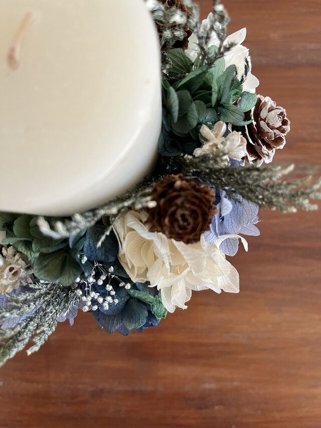 2023 Christmas 「Snow / スノー」 ポットアレンジキャンドル付き LL | iichi 日々の暮らしを心地よくするハンドメイドやアンティークのマーケットプレイス