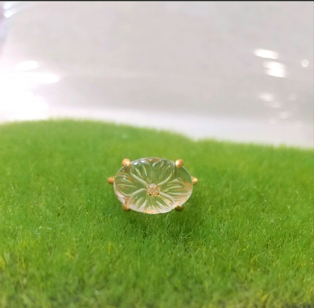 【silver925】K18gp お花のクォーツリングII | iichi 日々の暮らしを心地よくするハンドメイドやアンティークのマーケットプレイス