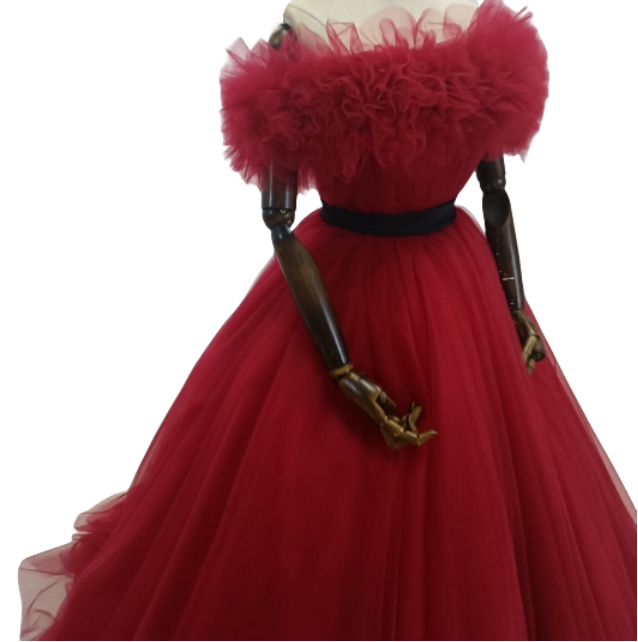 高品質！ボルドーカラードレス 取り外しオフショルダー 2WAYドレス ベアトップ 花嫁/披露宴 | iichi 日々の暮らしを心地よくするハンドメイドやアンティークのマーケットプレイス