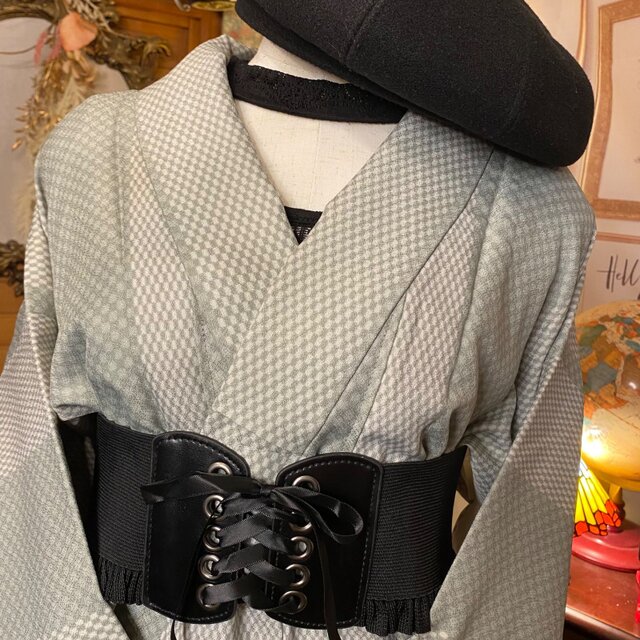 和洋折衷 レトロ 古着 洗える 化繊 着物 和 モダン ハンドメイド リメイク ワンピース ドレス KW-81 | iichi 日々の暮らしを心地よくするハンドメイドやアンティークのマーケットプレイス