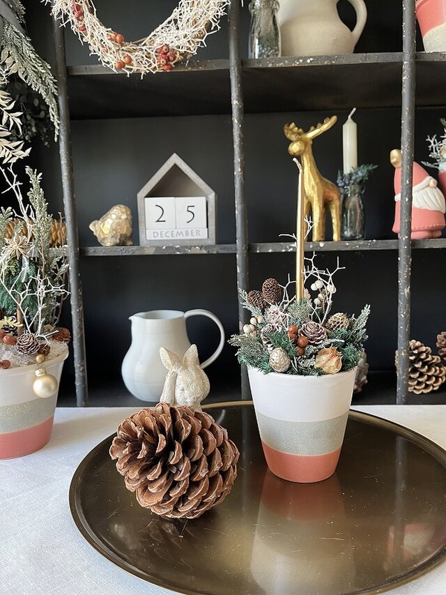 2023 Christmas Wonder holiday / ワンダーホリデー ポットアレンジS キャンドル | iichi 日々の暮らしを心地よくするハンドメイドやアンティークのマーケットプレイス