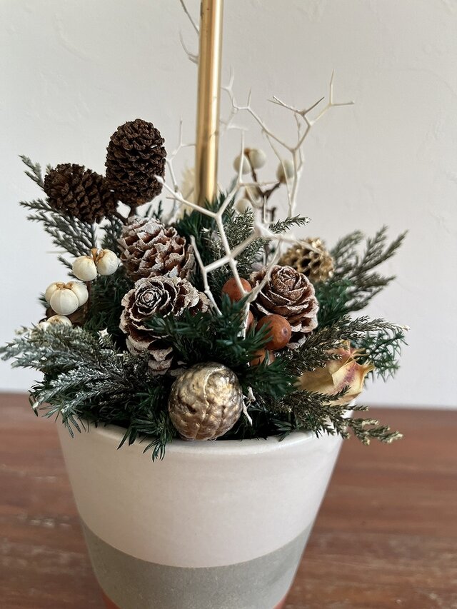 2023 Christmas Wonder holiday / ワンダーホリデー ポットアレンジS キャンドル | iichi 日々の暮らしを心地よくするハンドメイドやアンティークのマーケットプレイス