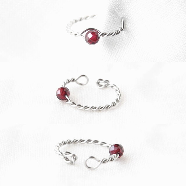 Twist Cuff（ガーネット） | iichi 日々の暮らしを心地よくするハンドメイドやアンティークのマーケットプレイス