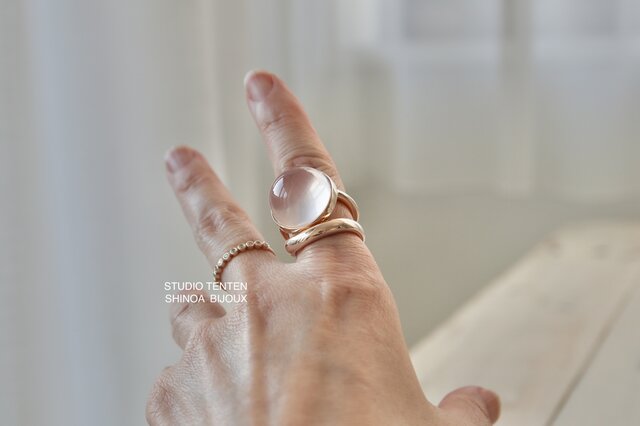 K10[朝露のpink rose]ring | iichi 日々の暮らしを心地よくするハンドメイドやアンティークのマーケットプレイス