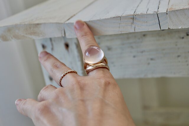 K10[朝露のpink rose]ring | iichi 日々の暮らしを心地よくするハンドメイドやアンティークのマーケットプレイス