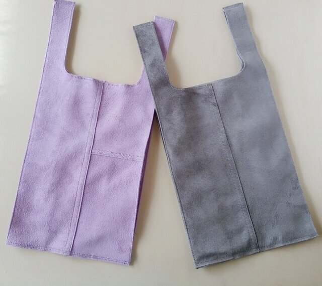 【送料無料 お試し価格】ちょっと贅沢なサブバッグ ピッグスエード 3p (M) グレー | iichi 日々の暮らしを心地よくするハンドメイドやアンティークのマーケットプレイス