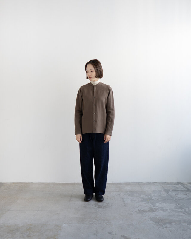 ウールコットンラグランオープンシャツ/chocolate chip | iichi 日々の暮らしを心地よくするハンドメイドやアンティークのマーケットプレイス