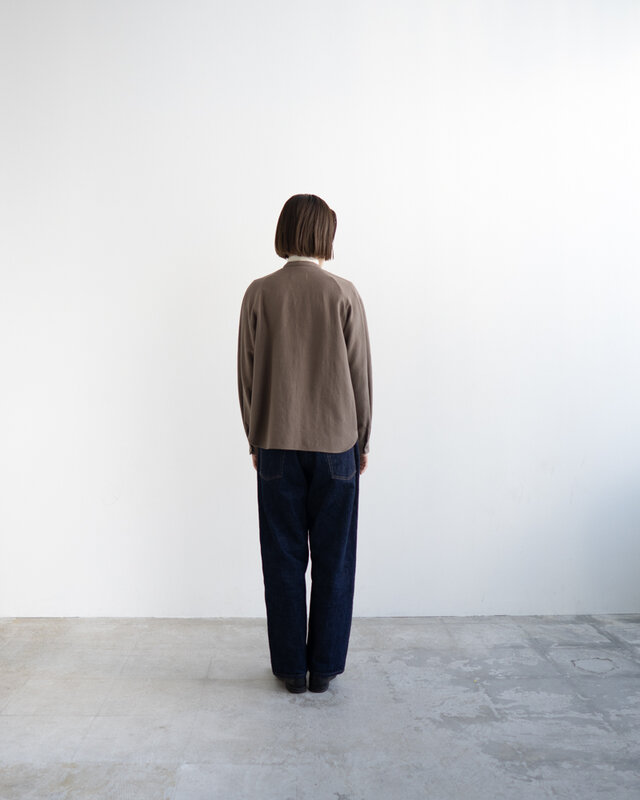 ウールコットンラグランオープンシャツ/chocolate chip | iichi 日々の暮らしを心地よくするハンドメイドやアンティークのマーケットプレイス