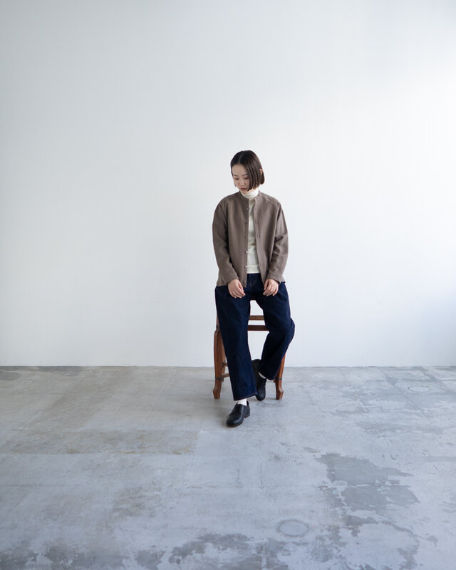 ウールコットンラグランオープンシャツ/chocolate chip | iichi 日々の暮らしを心地よくするハンドメイドやアンティークのマーケットプレイス