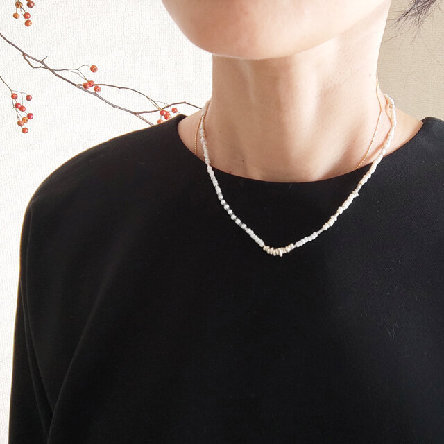 カレンシルバー×ヴィンテージビーズ・ネックレス n1624 | iichi 日々の暮らしを心地よくするハンドメイドやアンティークのマーケットプレイス