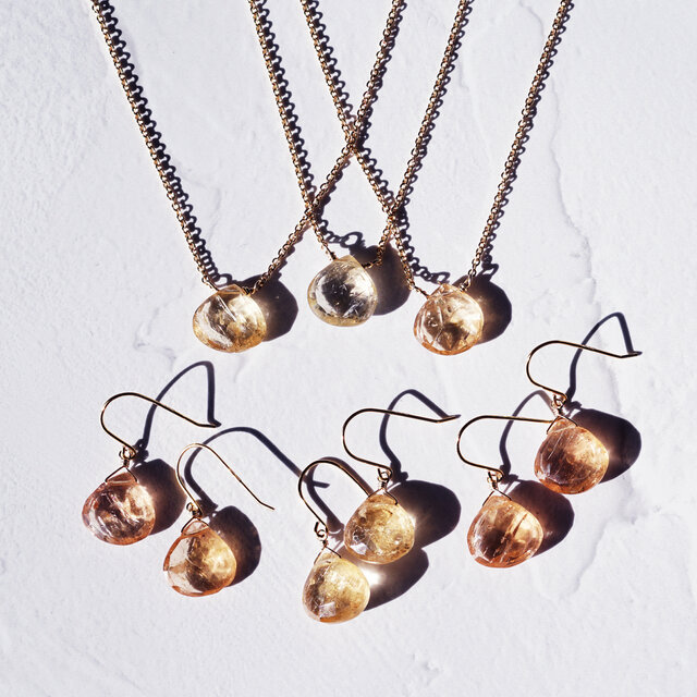 14KGF大粒★インペリアルトパーズのマロンカットピアス ～Frances | iichi 日々の暮らしを心地よくするハンドメイドやアンティークのマーケットプレイス